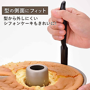 Shimomura Planning 34167 Chiffon Cake Knife, Total Length 9.2 inches (23.3 cm), Made in Japan, Thin, Narinari, Won't Damage Mold, Can Be Removed, Easy to Remove, Pound Cake, Confectionery Supplies,
