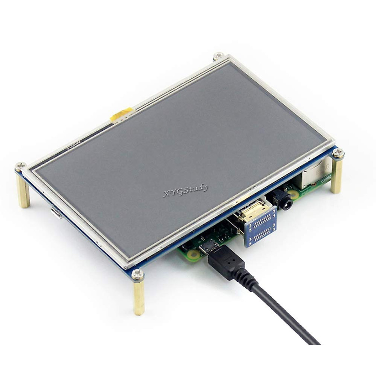 5 inch 800480 Resistive Touch Screen HDMI interface Raspbian LCD compatible with Raspberry Pi (Pi 2 3) Model B B+ A+ Video Photo Display System Module @XYGStudy