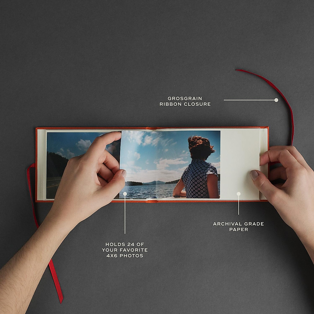 Kolo Noci Small 4x6 Photo Album, Holds 24 Photos, Ideal for Weddings and Baby Books, Yellow Chambray