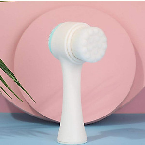 Facial Cleansing Brush, 2-in-1 Deep Cleansing Skin Keratin Silicone Manual Super Soft Massage for Face Care