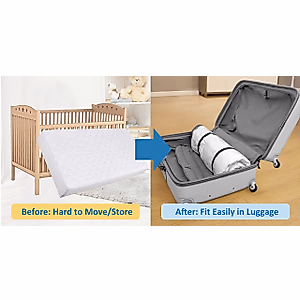 Crib Mattress Vacuum Bag, Protect & Compress Crib Mattress by 80%,Heavy Duty Zippered Crib Mattress Storage Bag for Moving Crib & Crib Storage, Infant Mattress Storage Bag