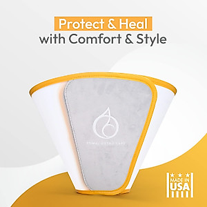 Animal Ortho Care Pet Cone E-Collar | Dog Cone, Recovery Cone for Dogs After Surgery, Lightweight, Comfortable & Durable, Easy-to-Clean, Soft Microfiber Lining - Large