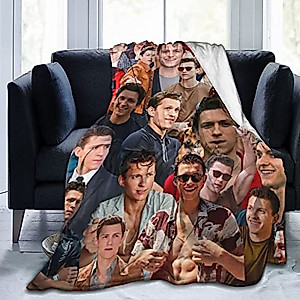 Hamklla Holland Collage Throw Blankets Warm Flannel Ultra-Soft Micro Fleece Blanket ,for Bedding,Couch,Sofa,Bed Black 50''x40''