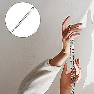 ifundom Phone Charm Strap Crystal Beaded Phone Rhinestone Glitter Long Lanyard Colorful Beads Hanging Neck Straps Bracelet Keychain for Women Girls