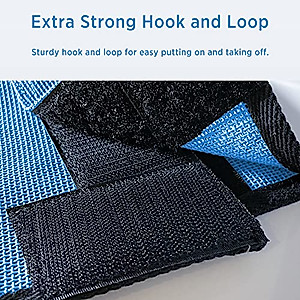 Rubor Mesh Fly Boots for Horse, Horse Leggins, Loose Fitting Fly Boots, Reduce Stomping, Horse Boots Leg Wraps Protection Gear Equine Set of 4 - Blue