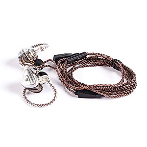 YINYOO KZ ZSX 5BA 1DD Over Ear Earbuds Newest Monitor in-Ear Earbuds Earphones Noise Cancelling Wired Ear Buds Balanced Armature Dynamic Driver Hybrid Headphones(Black no mic)