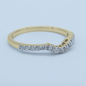 Dazzlingrock Collection 0.30 Carat (ctw) 14K Round Diamond Ladies Wedding Stackable Guard Ring 1/3 CT, Yellow Gold, Size 7