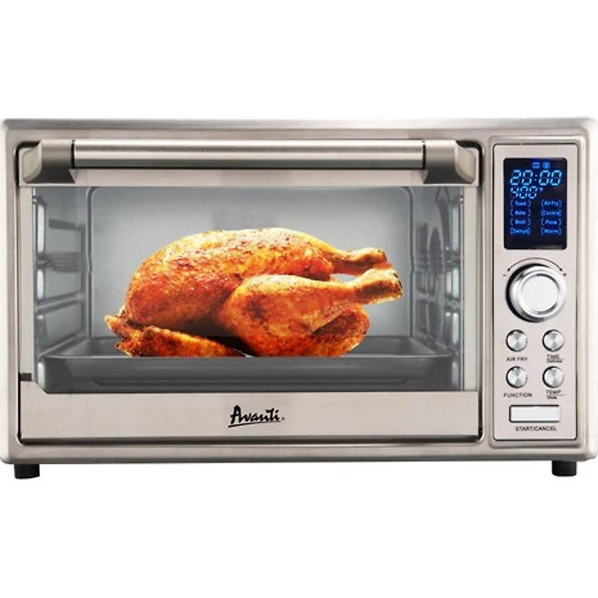 Avanti Air Fryer Oven Combo with 8 Pre-Set Functions and Digital Controls, 90 Minute Timer and Auto Shut-Off, 0.8 Cu.Ft., Metallic