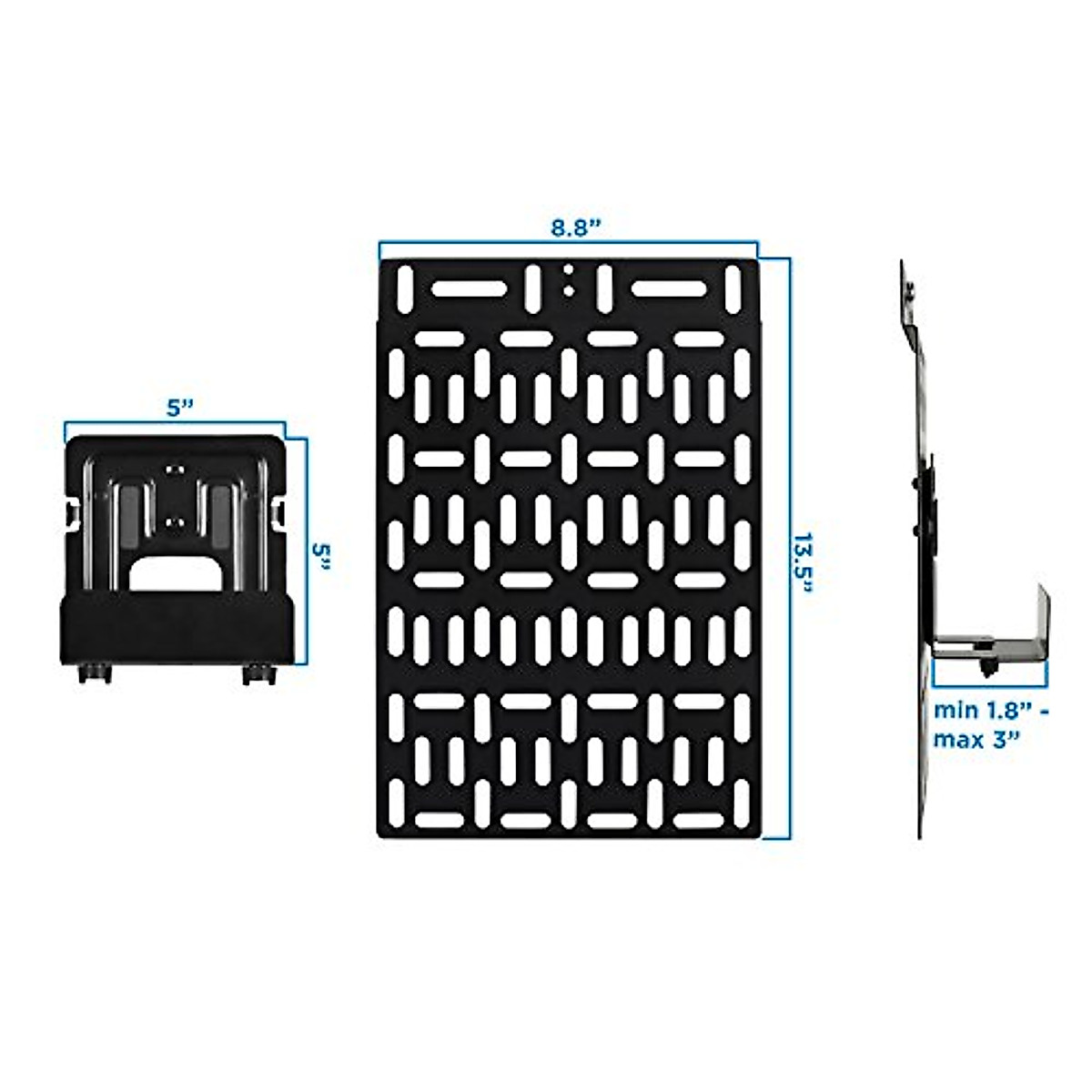 Mount-It! Cable Box Mount Behind TV | Adjustable Universal Mounting Bracket for Streaming Devices, Router, Modem, DVD | Wall and Behind TV Compatible, Steel