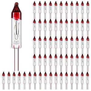 Riakrum 100 Pcs Christmas Replacement Mini Light Bulbs Bulk 0.17A Bulb Flasher Christmas Replacement Bulb Christmas Tree Incandescent Light Bulb Mini String Light Bulb (No Base, 3.5V 0.595W)