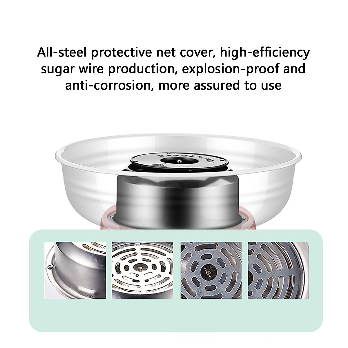 WLL-DP Mini Cotton Candy Machine, Portable Household Candy Floss Maker, for Birthday Festival Family Party Homemade Sweets Chic Gift