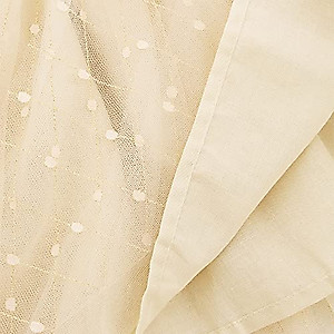 Toddler Baby Girl's Fall Dress Outfit Knit Long Sleeve Fluffy Gold Wire Decoration Tulle Dress Princess Dress (Cream, 4T)