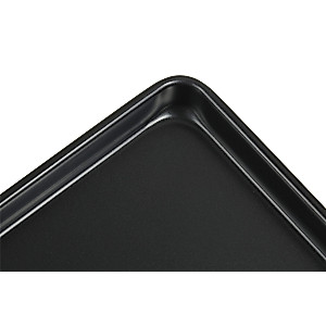 11 Inch Baking Sheets Pan Nonstick Set of 2, Walooza 1-inch Deep Baking Trays, 11X9 Inch Cookie Sheet Replacement Toaster Oven Tray, Non Toxic & Heavy Duty & Easy Clean