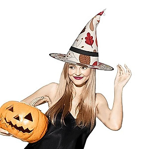 EVANEM Nature Hedgehog 2 Pcs Halloween Witch Hats With Led Lights Halloween Decorations Hat For Women Glowing Witch Hat