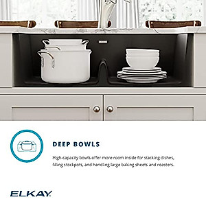 Elkay Quartz Classic ELGLB3322WH0 White Equal Double Bowl Top Mount Sink with Aqua Divide