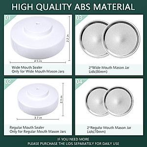 Jar Vacuum Sealer for Mason Jars - Food Vacuum Sealer Food Jar Protector Vacuum Sealing Kit For Mason Jars Wide Regular Mouth With Manual Vacuum Pump And Lid Opener For Storage Food & Making Ferment