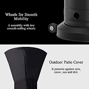 48000 Btu Outdoor Heaters for Patio - Patio Heater Propane, Outdoor Heater with Wheels, Ground Plugs, Propane Heater for Garden, Party, Backyard