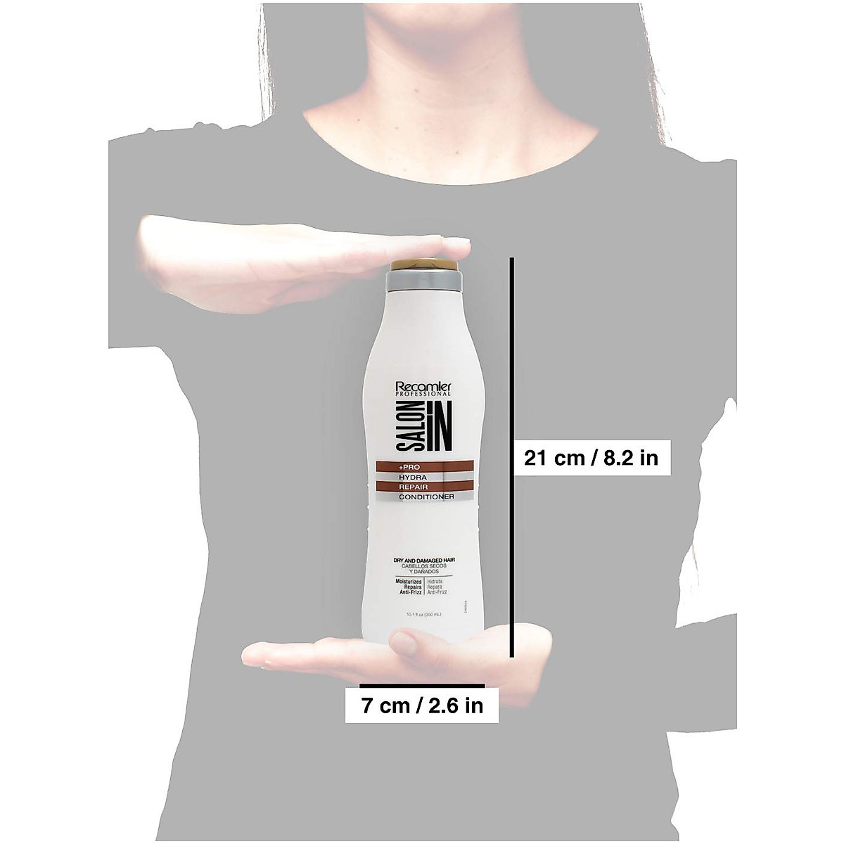 RECAMIER Salt Free Shampoo Repair and Ultra Hydrate Conditioner Hair Treatment Set 10.1oz +2 Nano Keratin Shots