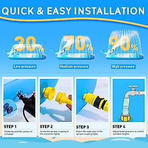 G-TING Splash Pad Sprinkler for Dogs Kids, 4 in 1 Dolphin Inflatable Sprinkler Kiddie Splash Pool for Kids, Summer Backyard Sprinkler Pad & Splash Play Mat Outdoor Water Toys for Toddlers 1-3 4-8