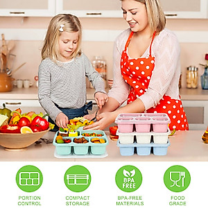Lunbxx Bento Lunch Boxes - Reusable 5-Compartment Food Lunchables Containers, Snack Boxes For Adults Container for School, Work, and Travel, Set of 4 (Wheat)
