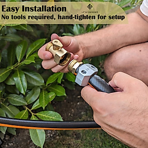 Little Gardener Hose Shut Off Valve - GHT 3/4 Inch Brass Garden Hose Valve - Heavy Duty Water Fittings to Connect to Outside Hose Bib - Shutoff Connector and Adapter for Outdoor Faucet Use On Off