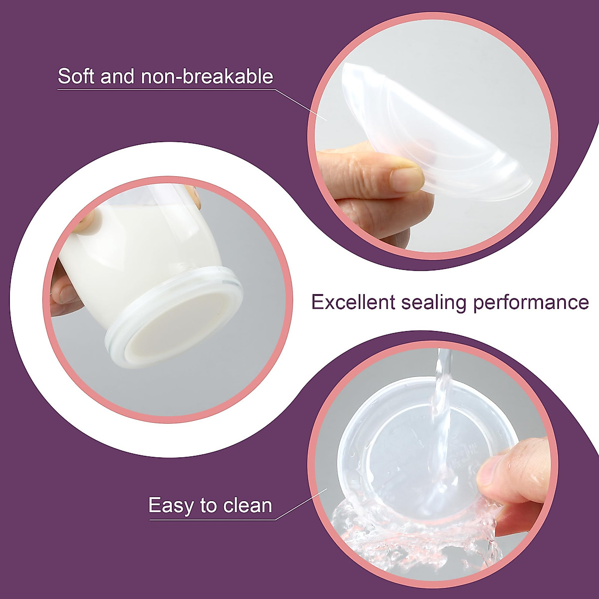 Yogurt Container Lids, Clear Plastic Food Storage Replacement Lids Compatible with Yogurt Glass Jars