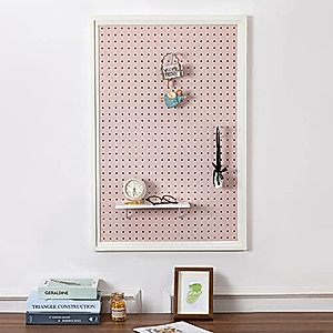 ARTAWEIN Pegboard Organizer - Craft Peg Board, Nursery Storage, Wall Organizer and More, Comes with 1 x Free Shelf Fits Most 1/4" and 1/8" Pegboard Accessories (Pink)