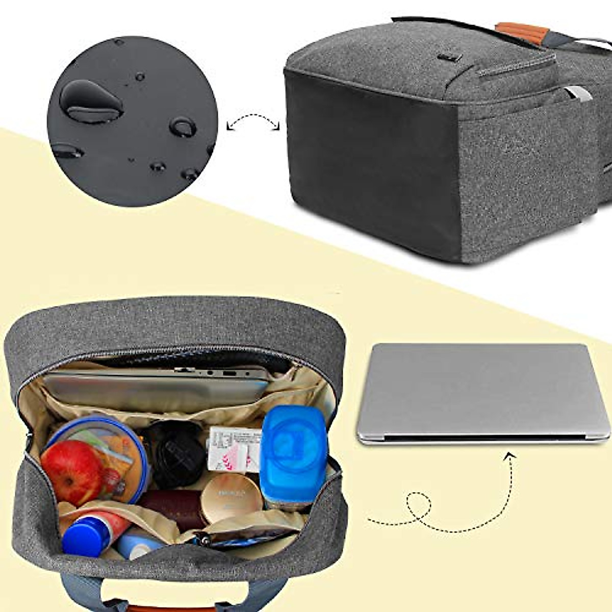 Luxja Breast Pump Backpack with Compartments for Cooler Bag and Laptop, Breast Pump Bag Suitable for Working Mothers (Fits Most Major Breast Pump), Gray