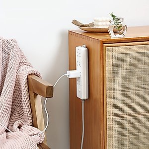 4 Pcs Self-Adhesive Desktop Socket Fixer, Adhesive Punch Free Socket Holder, Power Strip Holder Fixator, Plug-in Socket Holder for Desk (4PCS)