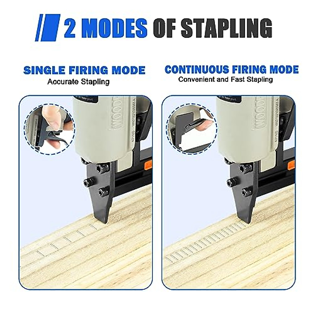 Woodpecker N7116S Pneumatic Continuous Firing Upholstery Stapler, 22 Gauge 71 Series 3/8-inch Crown Staple Gun Fits 3/16-inch to 5/8-inch Length Staples