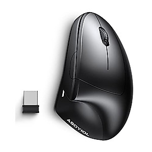ASOYIOL Ergonomic Mouse Wireless,Ergo Mouse Vertical Mouse 6 Buttons 3 Adjustable DPI 800/1200/1600 Levels,Sideways Mouse Right Handed for PC Laptop