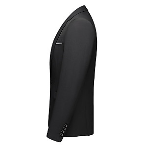 Men's Casual Slim Fit Suit Blazer Jacket One Button Lightweight Sport Coats Formal Dress Daily Business Suit Jacket Black
