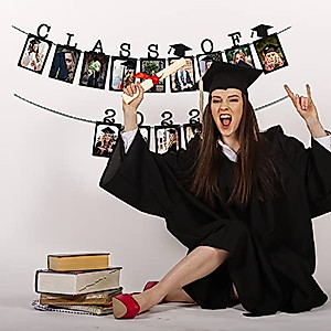 Class Of 2022 Photo Banner - Congrats Grad Perfect Graduation Decor Party Supplies Black