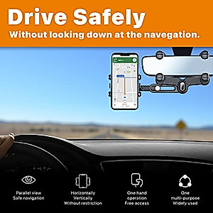 TSR HOME Rearview Mirror Phone Holder for Car, 360° Rotating Rear View Mirror Phone Mount, Multifunctional PhoneUniversal Car Phone Holder for All Smartphones