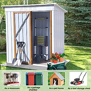 5ft x 3ft Outdoor Metal Storage Shed，Sun Protection, Waterproof Tool Storage Shed for Backyard, Patio, Lawn (White)