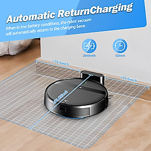 MANVINS Robot Vacuum and Mop Combo, App/Voice Control, Robot Vacuum Cleaner 2 in 1, Daily Schedule, Max Strong Suction, Self-Charging, Robotic Vacuum Cleaner Ideal for Carpet, Hard Floor, Pet Hair