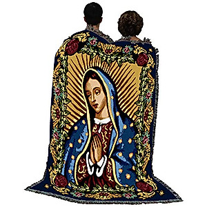 Pure Country Weavers Our Lady of Guadalupe - Nuestra Señora de Guadalupe - Catholic Mexicans Mexico - Religious Gift Tapestry Throw Woven from Cotton - Made in The USA (72x54)
