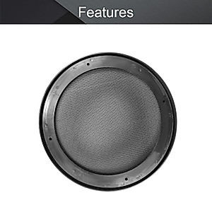 Fielect 2Pcs 6.5inch Speaker Grill Cover Mesh Speaker Grill Decorative Circle Woofer Guard Protector Cover Audio Accessories Black Cloth Cover with 8 Screws