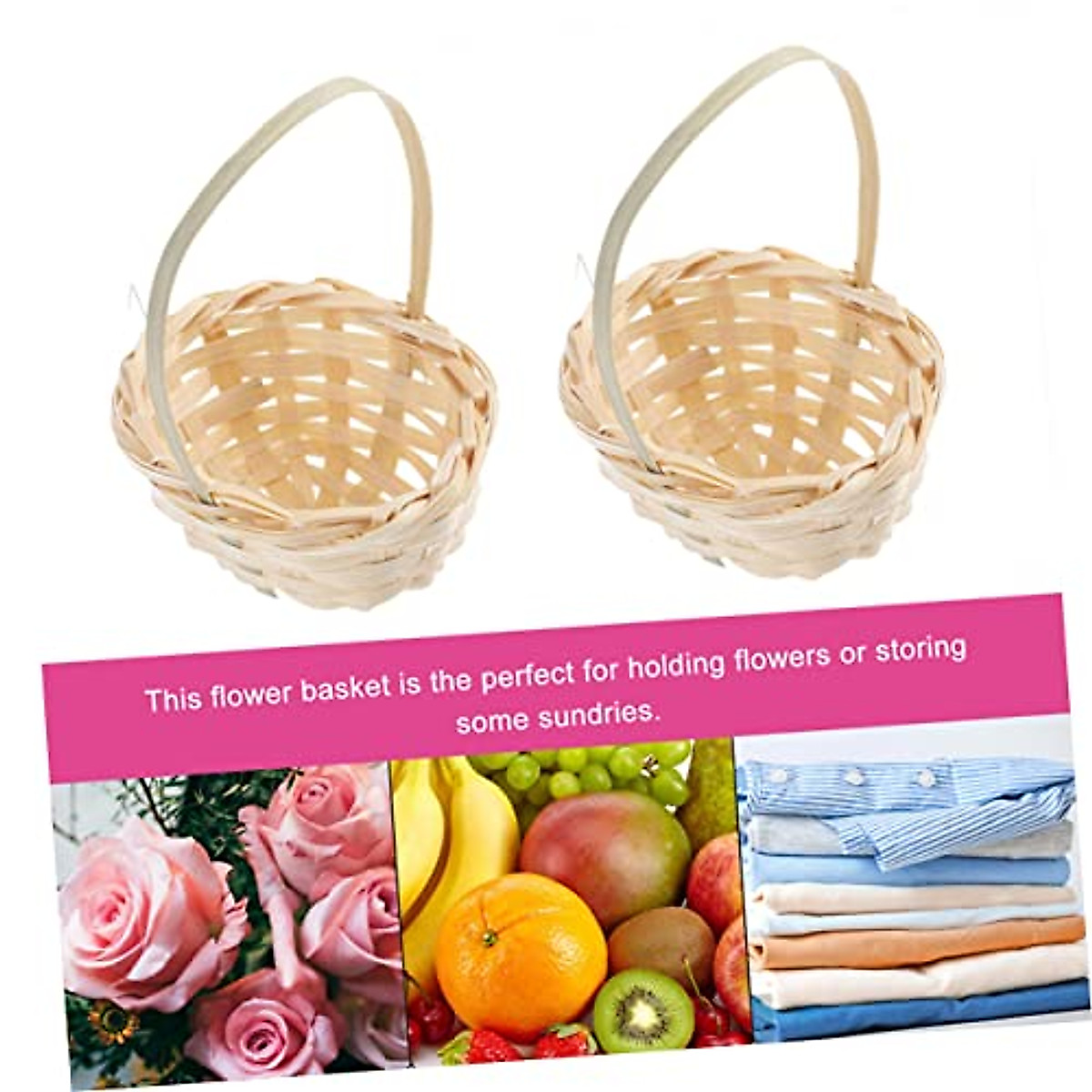 Cabilock 12 pcs mini flower basket wedding mini basket picnic basket baskets for toys doll bread baskets toy baskets mini woven basket mini wood basket bamboo wicker small egg basket