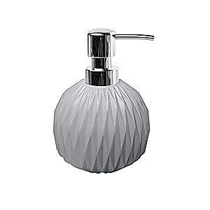 Grey Resin Bath Accessory Set for Vanity Countertops, 8pc Luxury Ensemble-Cotton Swab, Dish, Toothbrush Holder,Tumbler,soap Pump, Waste Basket, Tissue Box, Tray, Grey Resin