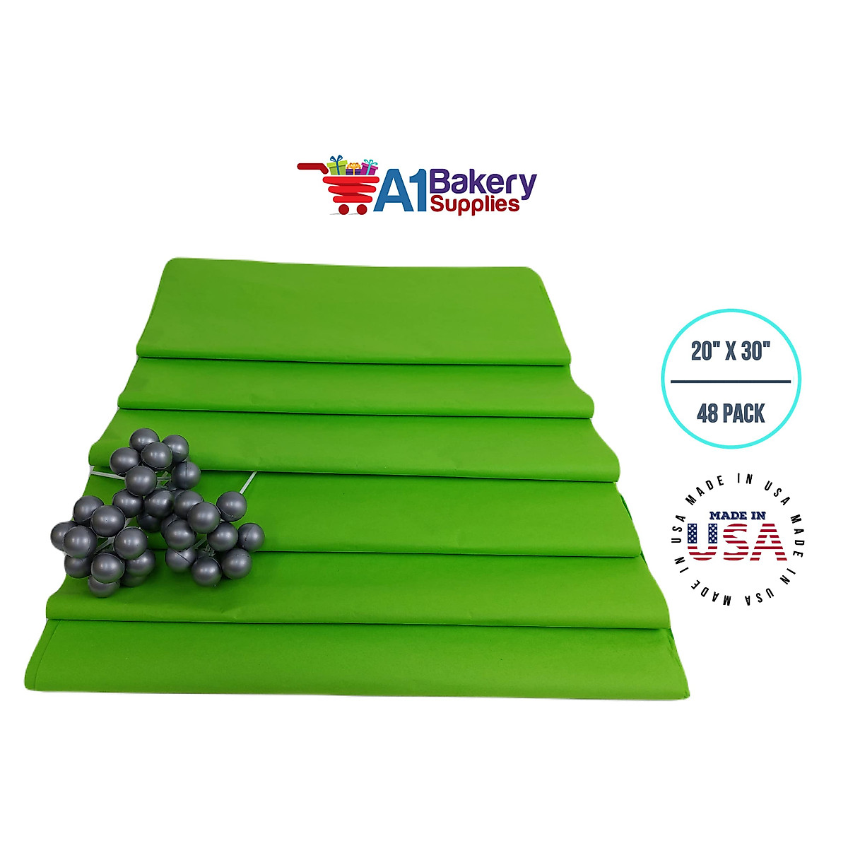 Bright Lime Tissue paper 20 x 30 Color Tissue paper 48 Pack Premium Quality Gift Wrap Tissue paper A1BakerySupplies