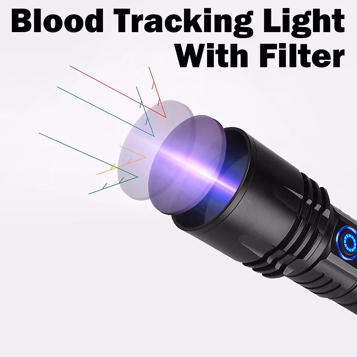 I0DO Blood Light for Tracking Deer,Blood Tracker Light for Hunting Flashlight-Rechargeable-USB C-Fast Charge
