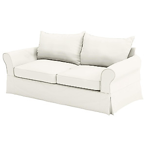 The Cotton Sofa Cover (Width: 81”~ 85”, Not 92” !) Fits Pottery Barn PB Comfort Roll ARM Sofa (Not Grand Sofa). A Durable Slipcover Replacement (Beige (Knife Edge))