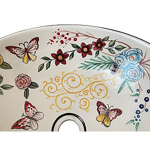 Bathroom Vessel Butterfly Sink, Ceramic Countertop Basin, Sink Bowl, Bath Vanity Sink, Bathroom Remodeling, Lavatory, Kitchen Washbasin