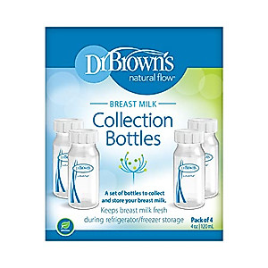 Dr. Brown's Breastmilk Storage and Collection Bottles - 4 Oz (Pack of 4)
