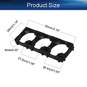 Heyiarbeit 20pcs 26650 Lithium Battery Triple Holder Bracket 3 Cell Safety Spacer Radiating Shell for DIY Battery Pack
