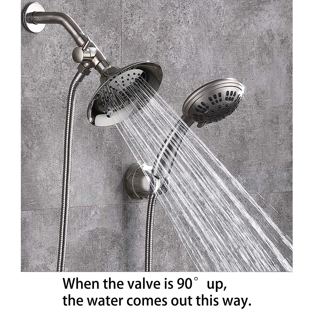 G-Promise Solid Metal Shower Arm Diverter for Hand Held Showerhead and Fixed Spray Head ∣ G 1/2 3-Way Bathroom Universal Shower System Replacement Part