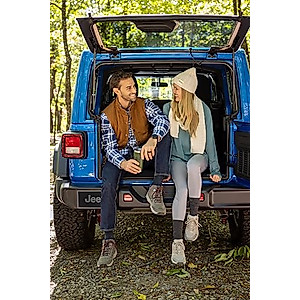 Jeep Men's Performance Wool Hiking Crew Socks-2 Pair Pack-Heavyweight Cushioned Comfort, Brown, 8-12