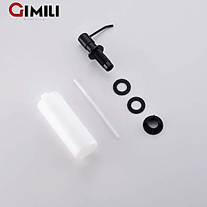GIMILI Spring Kitchen Sink Faucet with Soap Dispenser Matte Black&Brushed Nickel