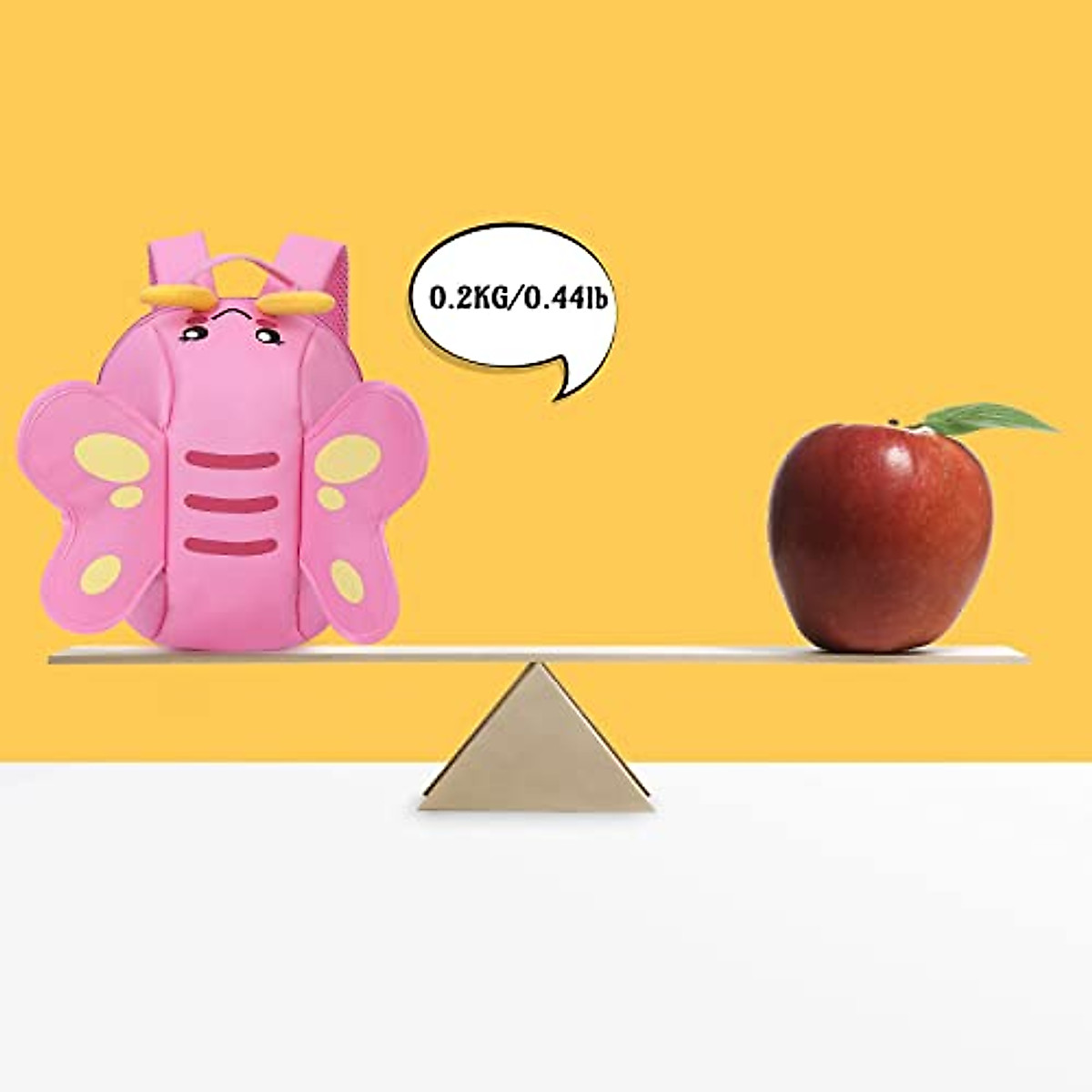 Clearlove Kids Backpack Lightweight School Backpack with Tulle Wings and Anti-lost Safety Rope Toddler Backpack for Teen Girls Boys（Pink Butterfly）